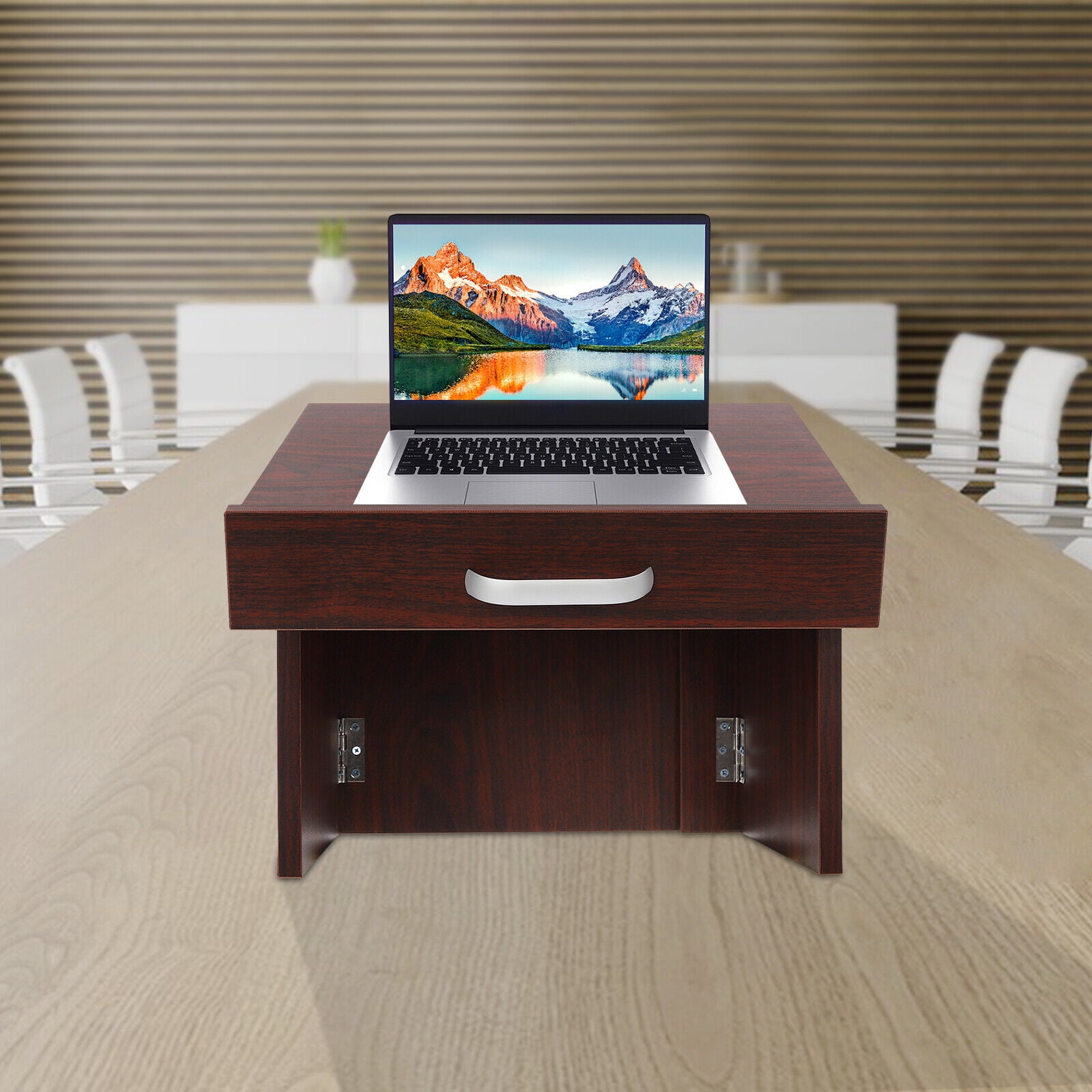 Wooden Tabletop Portable Podium Folding Lectern Angled Surface with Lip ...