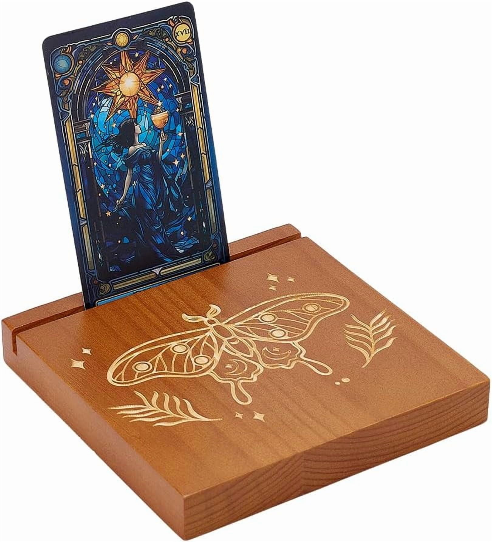 Wooden Tarot Card Holder Card Display Stand Butterfly Pattern Tarot ...