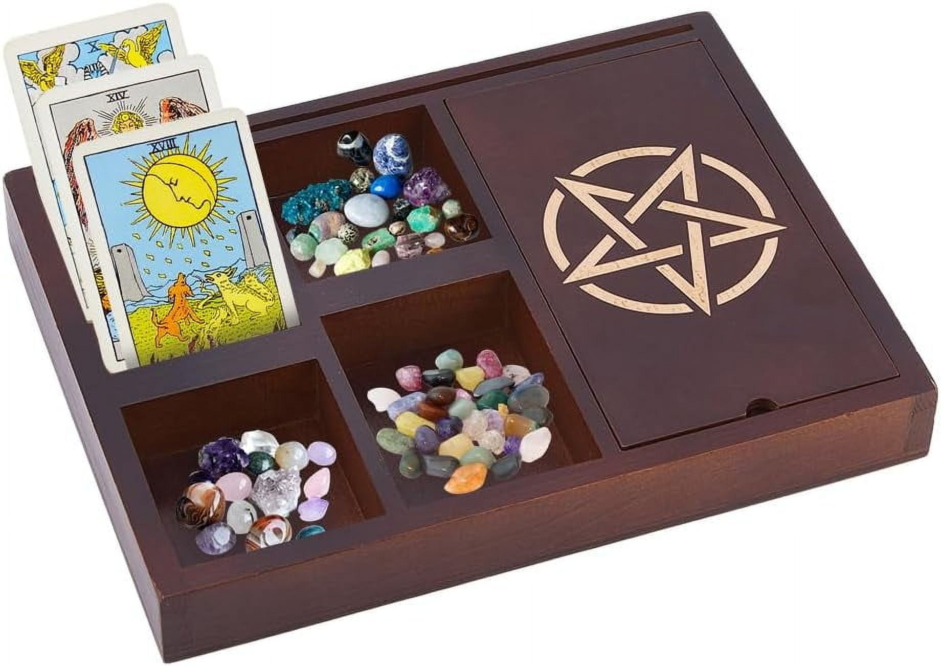 Wooden Tarot Card Holder Tarot Stand Display Coconut Brown Rectangle ...