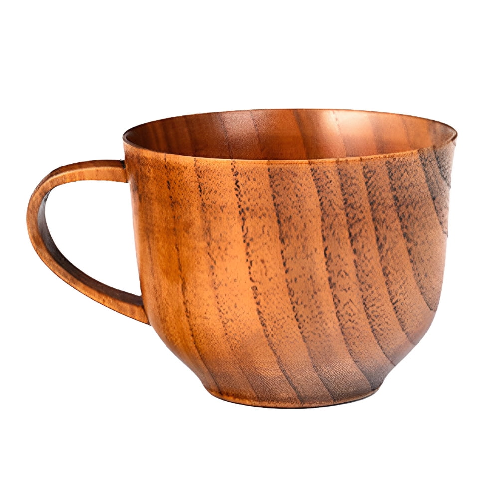 Wooden Tea Cups Natural Solid Wood Water Cup with Handle for Drinking ...
