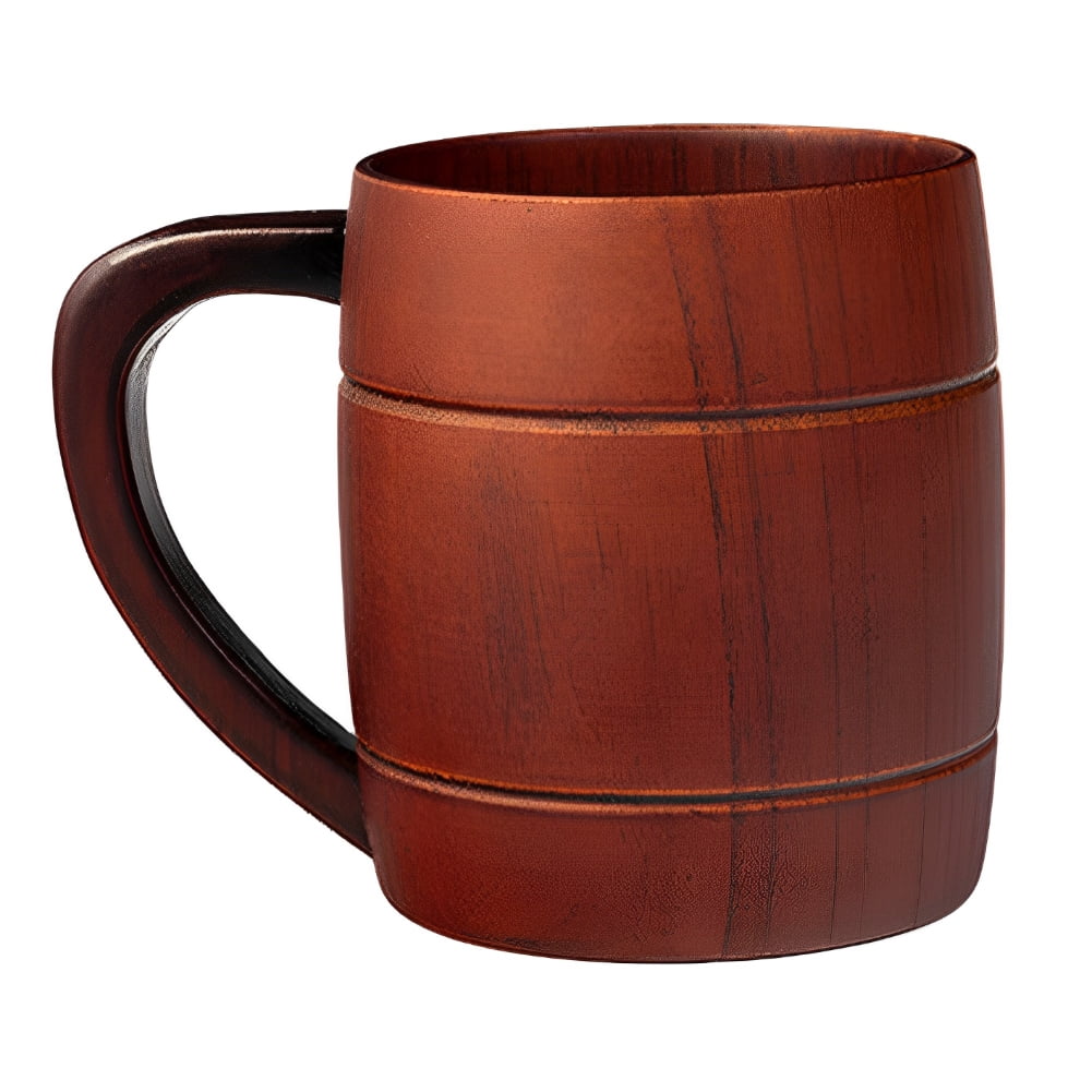Wooden Tea Cups Natural Solid Wood Water Cup with Handle for Drinking ...