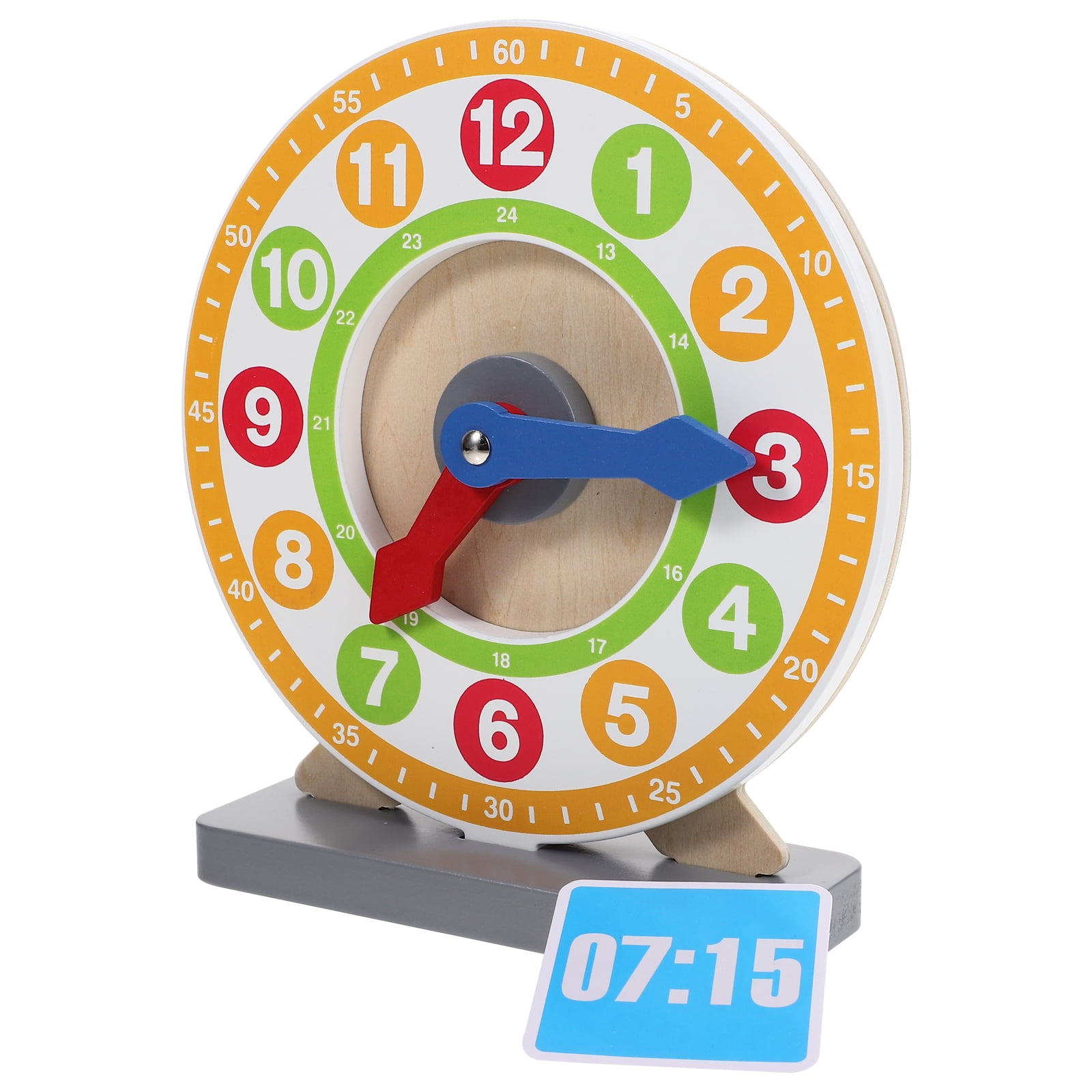 Wooden Teaching Clock Math Learning Teaching Clock Learning Time Clock ...
