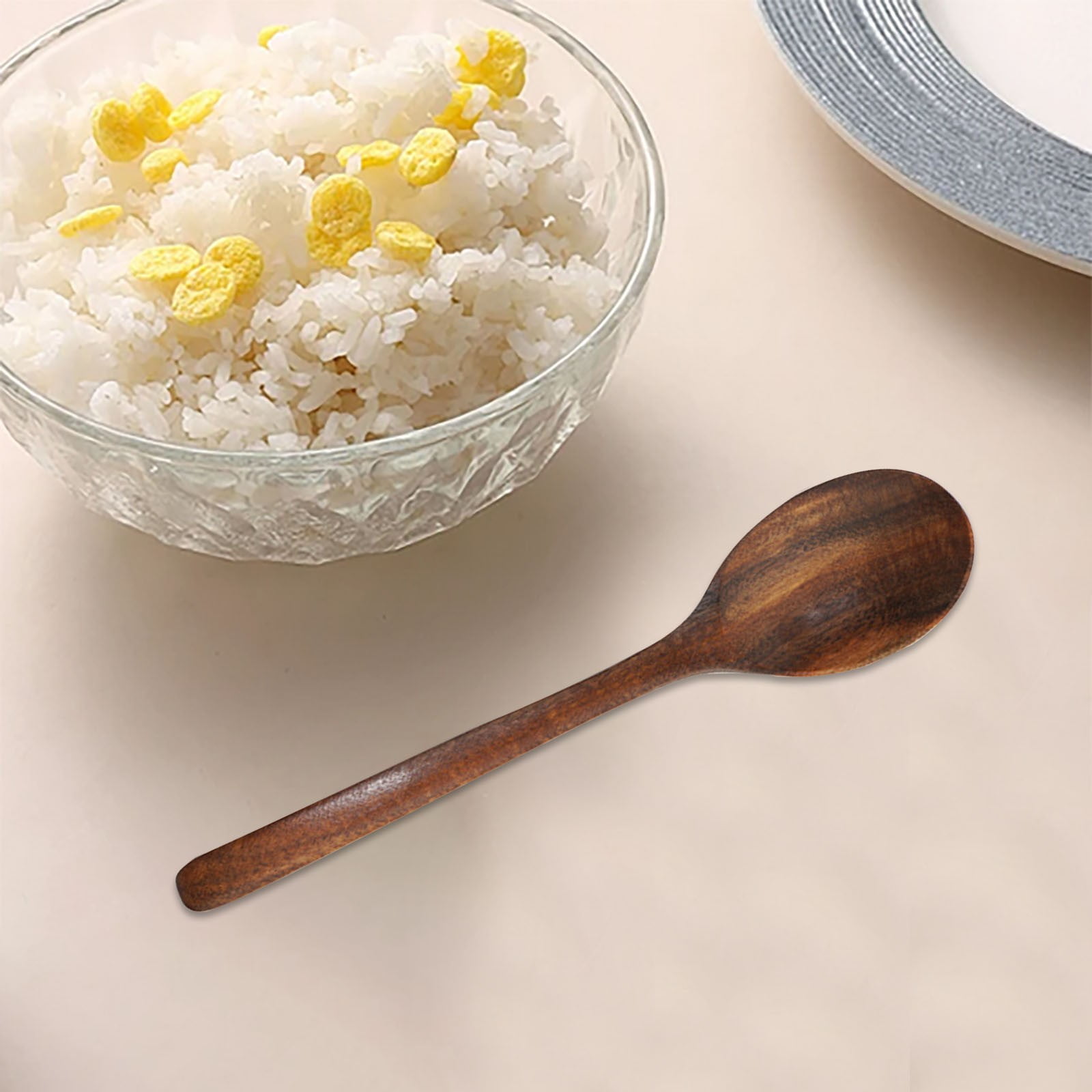 Wooden Teaspoon – Long Handle Japanese Style Small Spoon for Eating ...