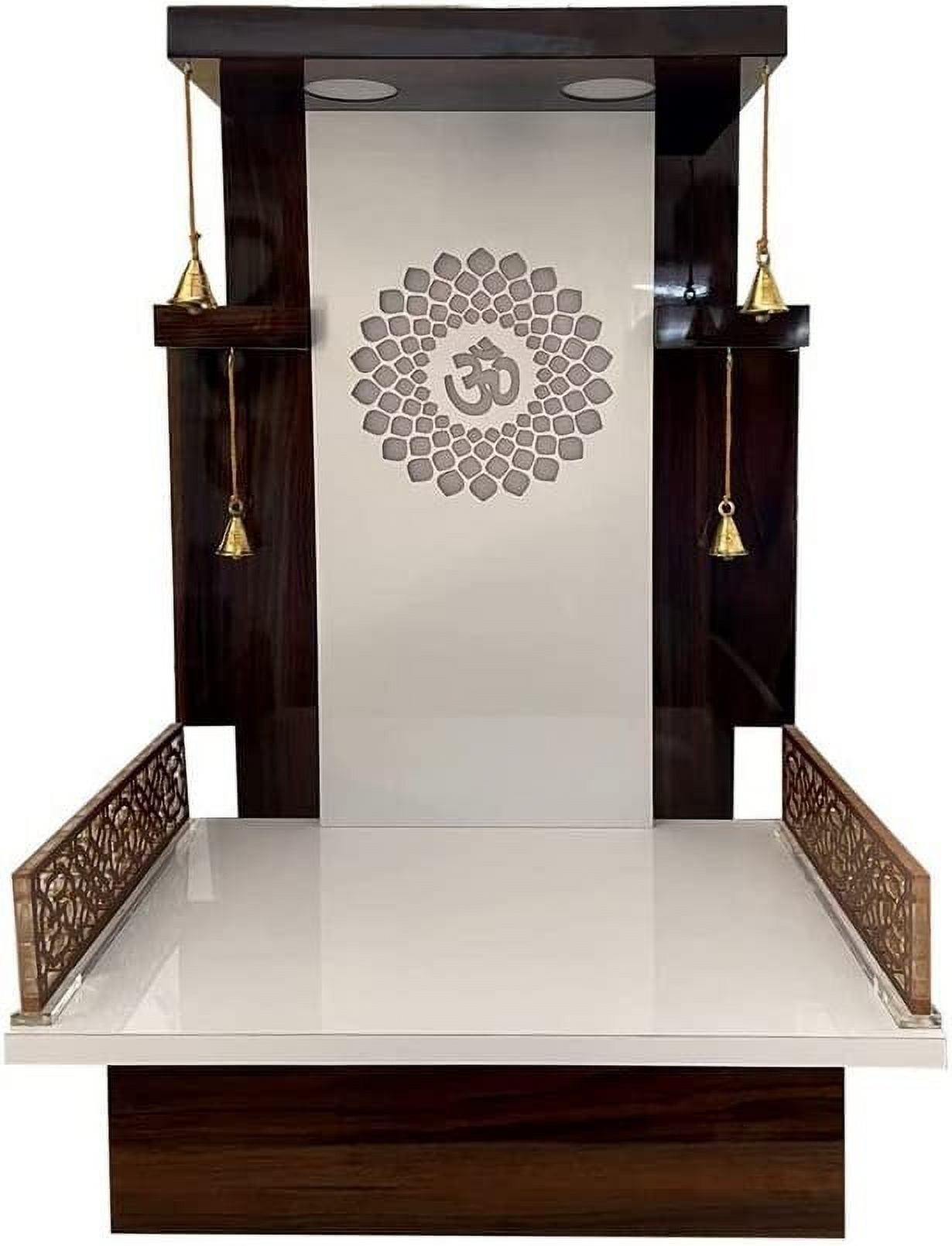 Wooden Temple For Home And Office With White LED Lights / Wall Hanging ...