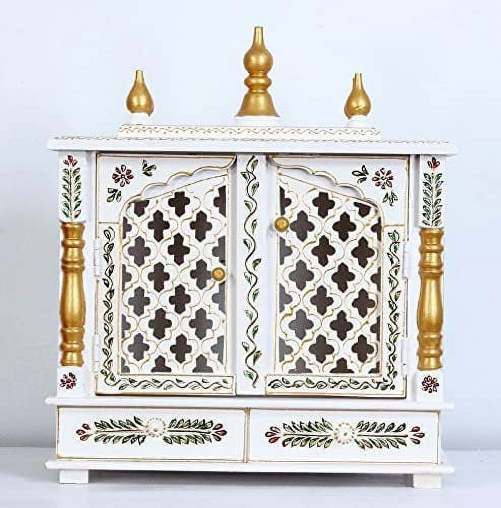 Wooden Temple Handcrafted Hindu Hanging Puja Mandir /Mandir With Doors ...