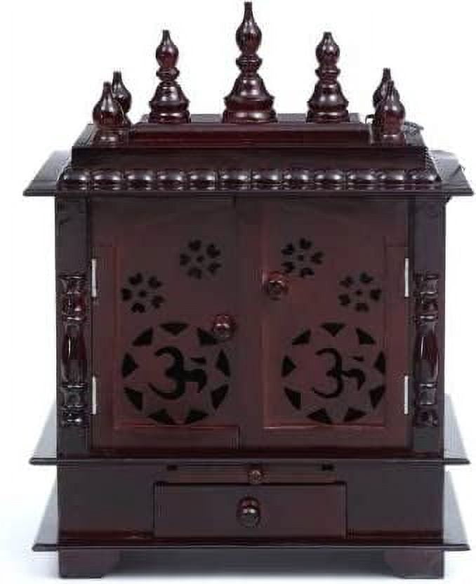 Wooden Temple/Home Temple/Puja Mandir/ kamdhenu art and craft Solid ...