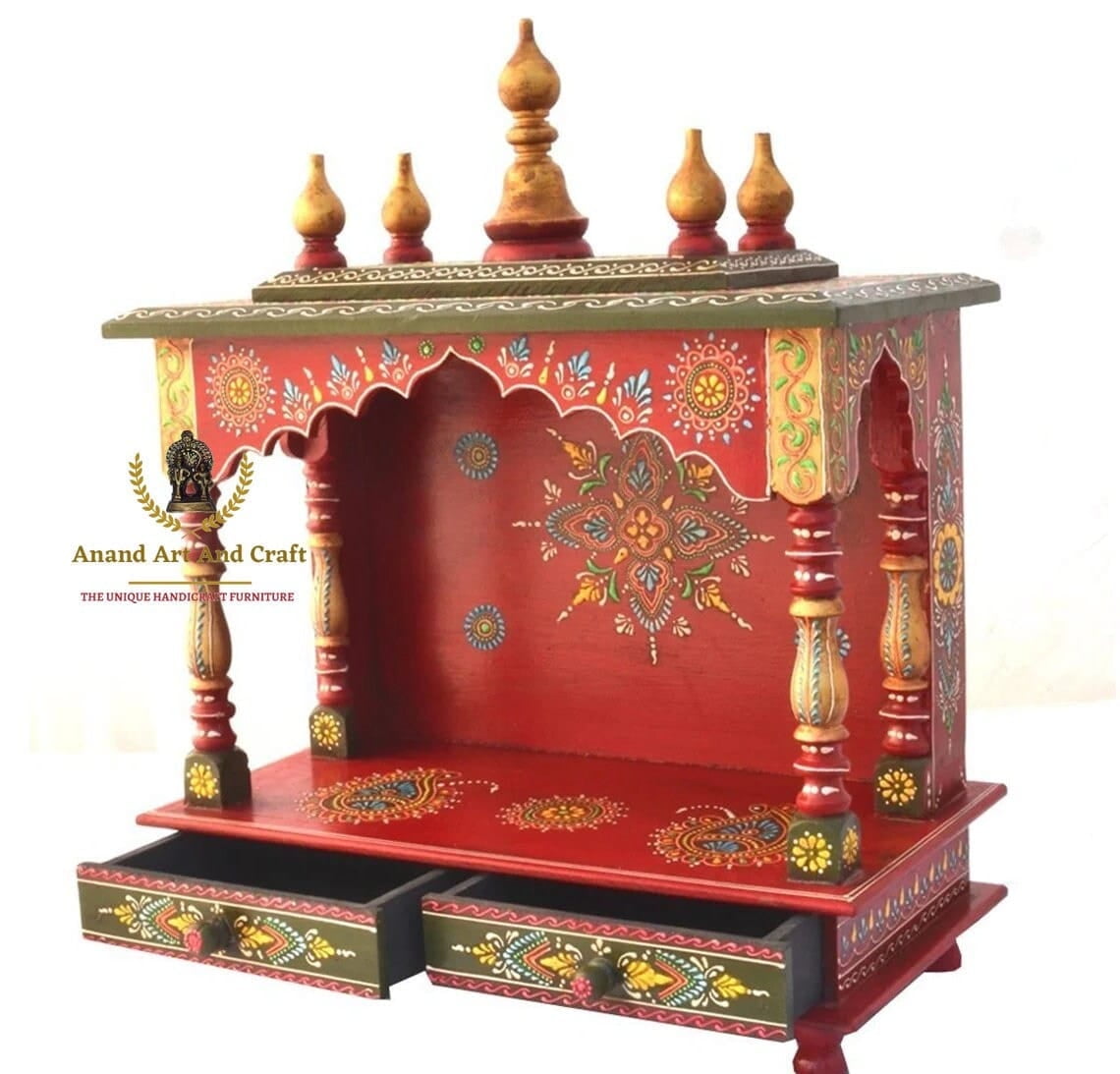 Wooden Temple Mandir Handcrafted Mandir Pooja Ghar Mandap For Worship ...