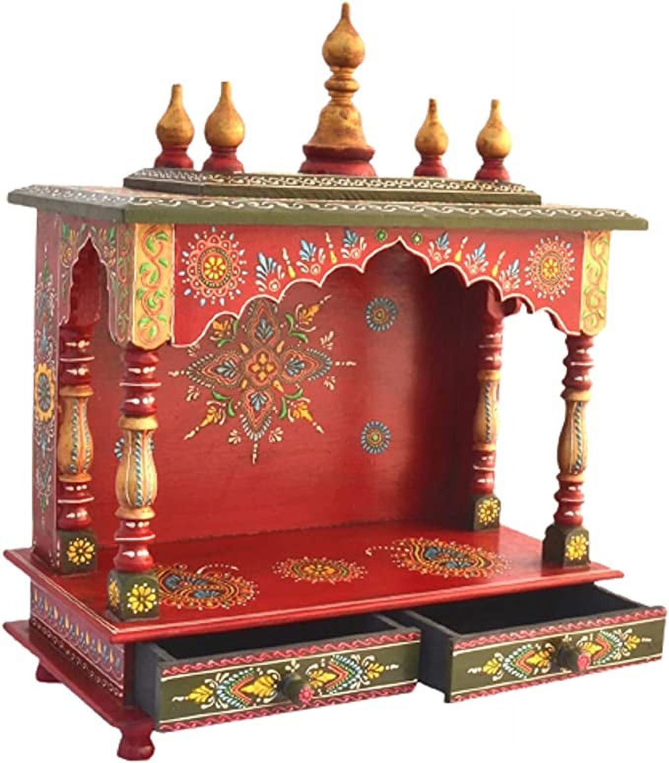 Wooden Temple Religious Home Temple, Pooja Mandir Indian Hindu ...