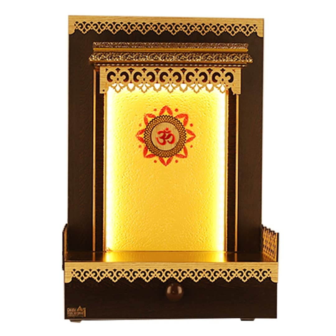 Wooden Temple With LED Lights for Home and Office | Home Temple | Puja ...