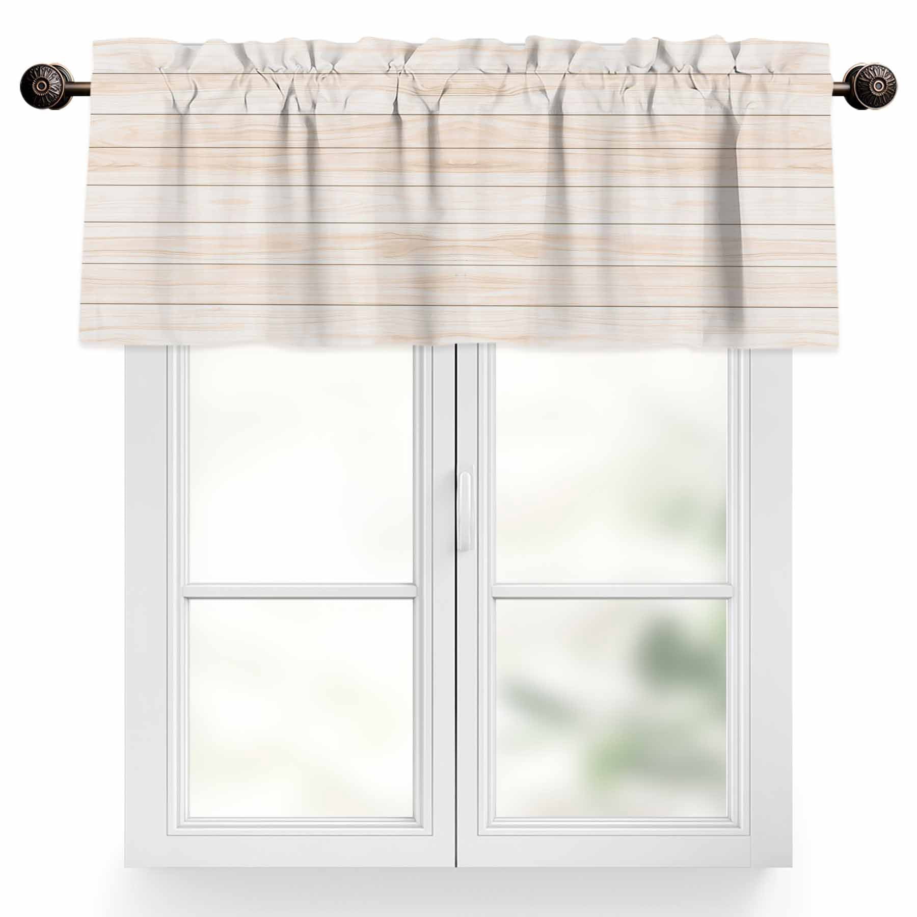 Wooden Texture Valances for Windows Modern Rustic Farmhouse Wood Grain ...