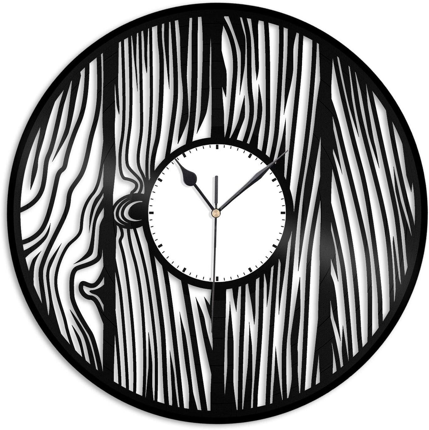 Wooden Texture Vinyl Wall Clock,Vinyl Record Clock Wall Art Unique Room ...