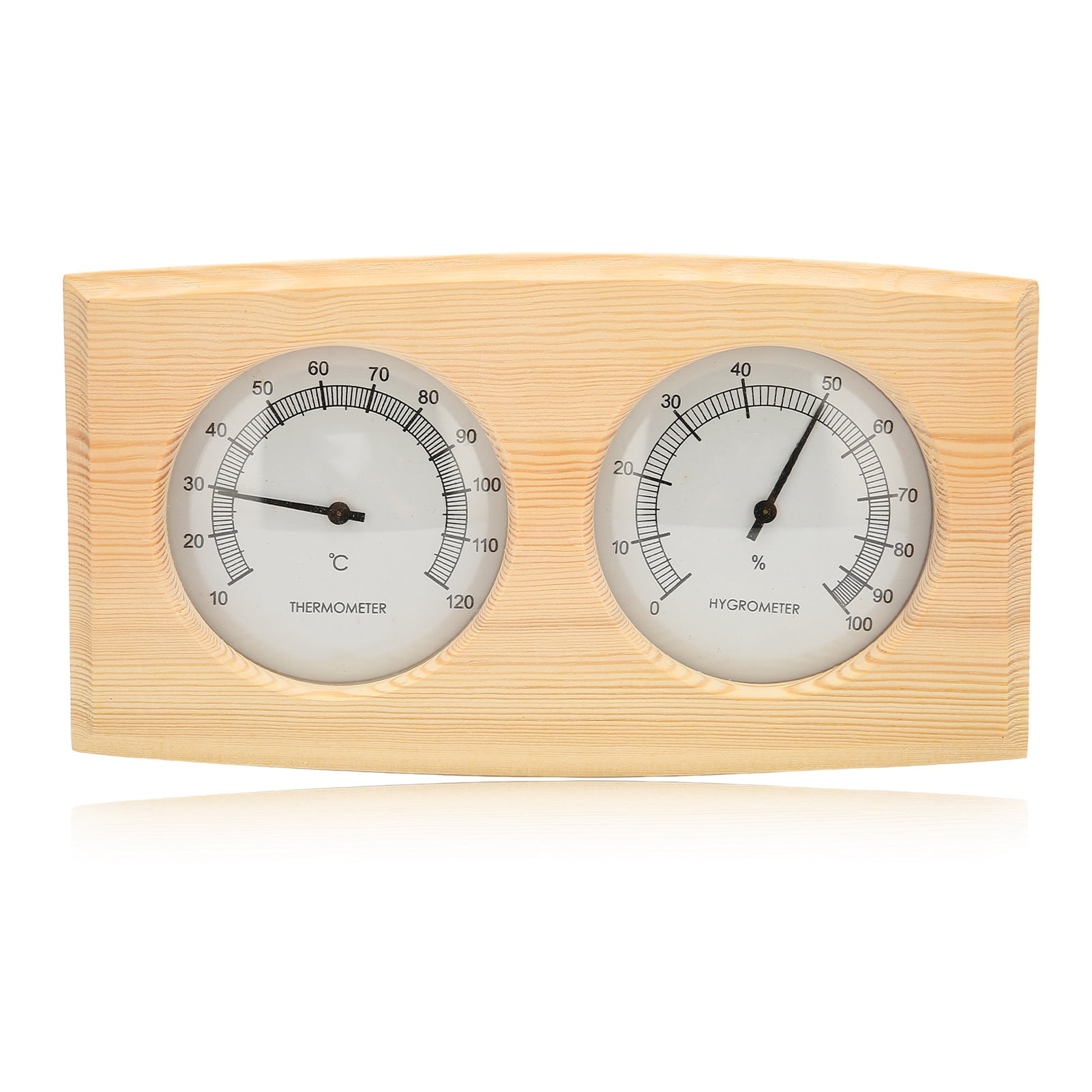 Wooden Thermometer Hygrometer for Sauna Room Double Dial Pointer Type ...