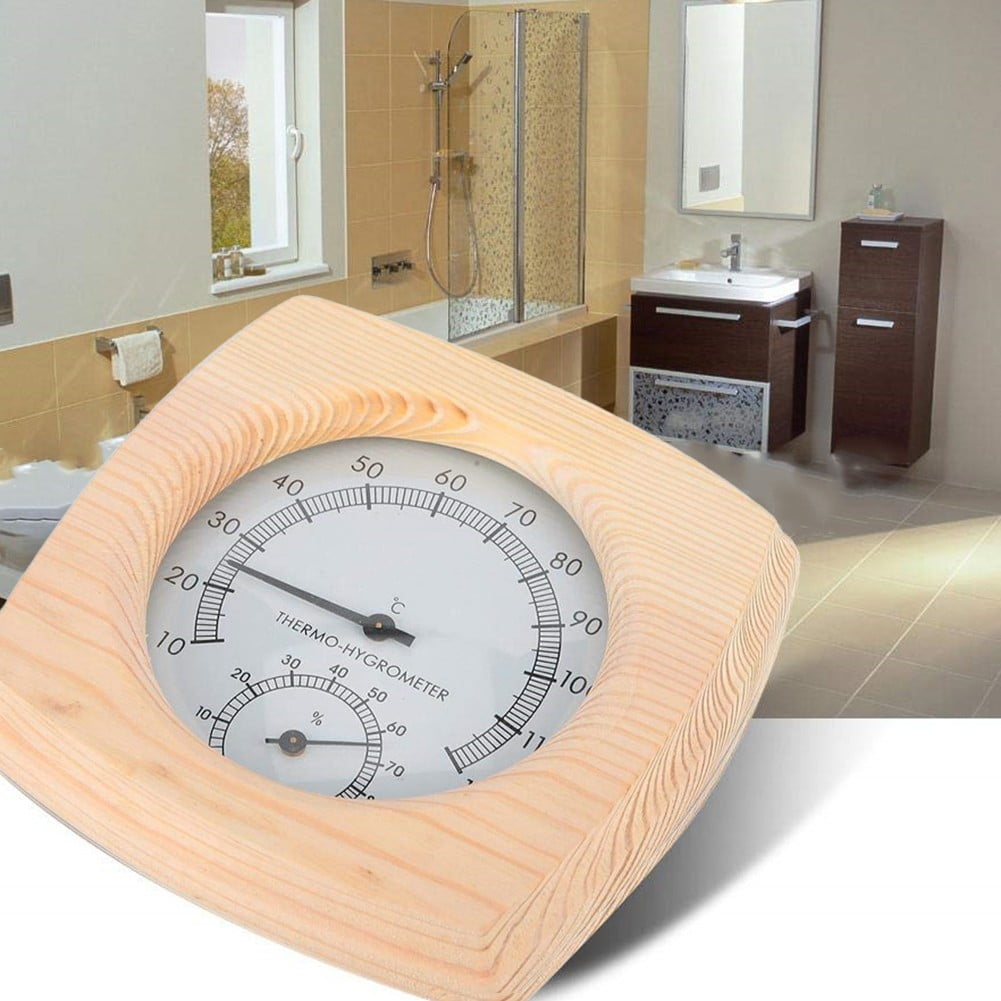 Wooden Thermometer and Hygrometer for Sauna and Steam Room Temperature ...