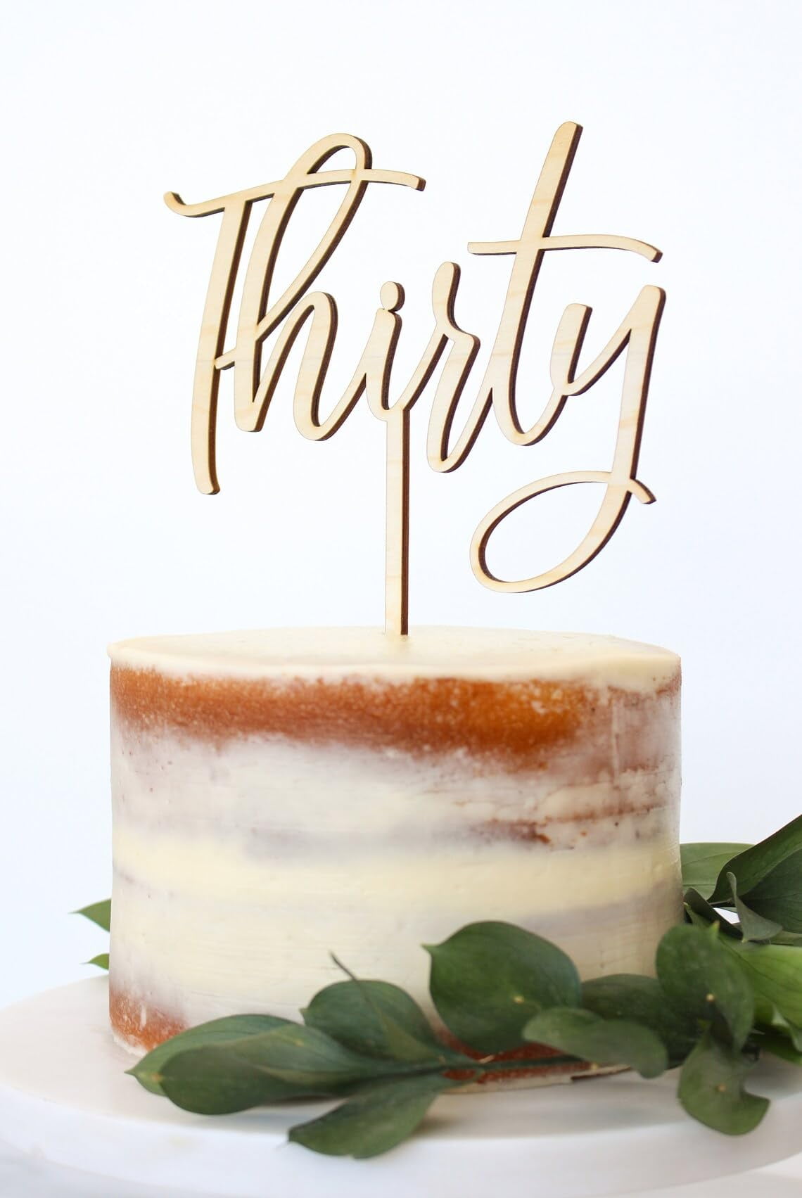 Wooden Thirty CakeTRDN Topper - Cheers to 30 Years Old, Happy 30th ...
