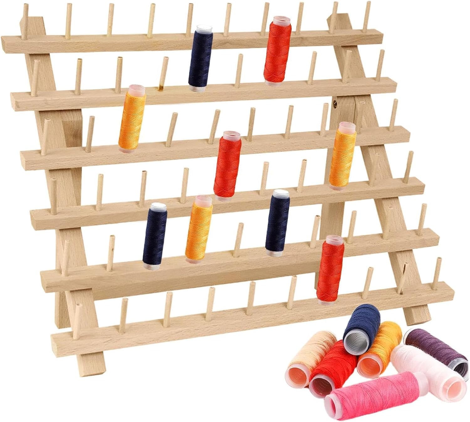 Wooden Thread Rack | Foldable Hair Color Rack,Thread Organizer, 60 ...