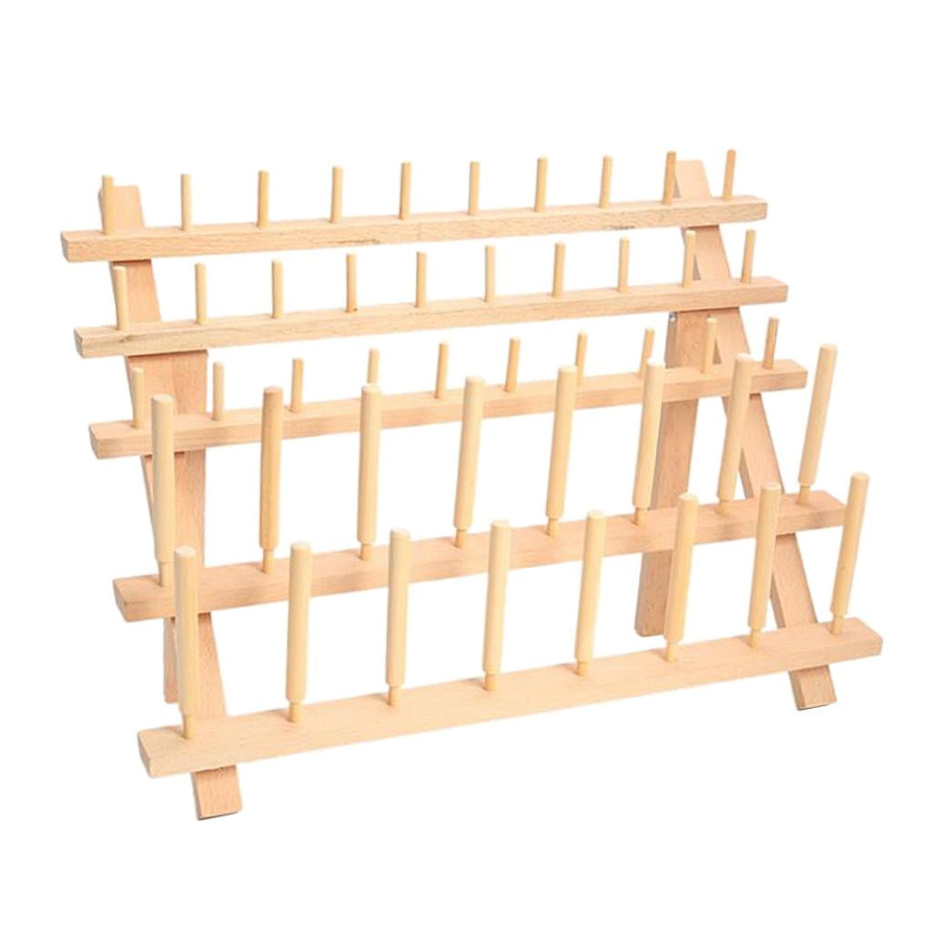 Wooden Thread Rack Holder - 46 Spool Skeins Stand, Thread Organiser ...
