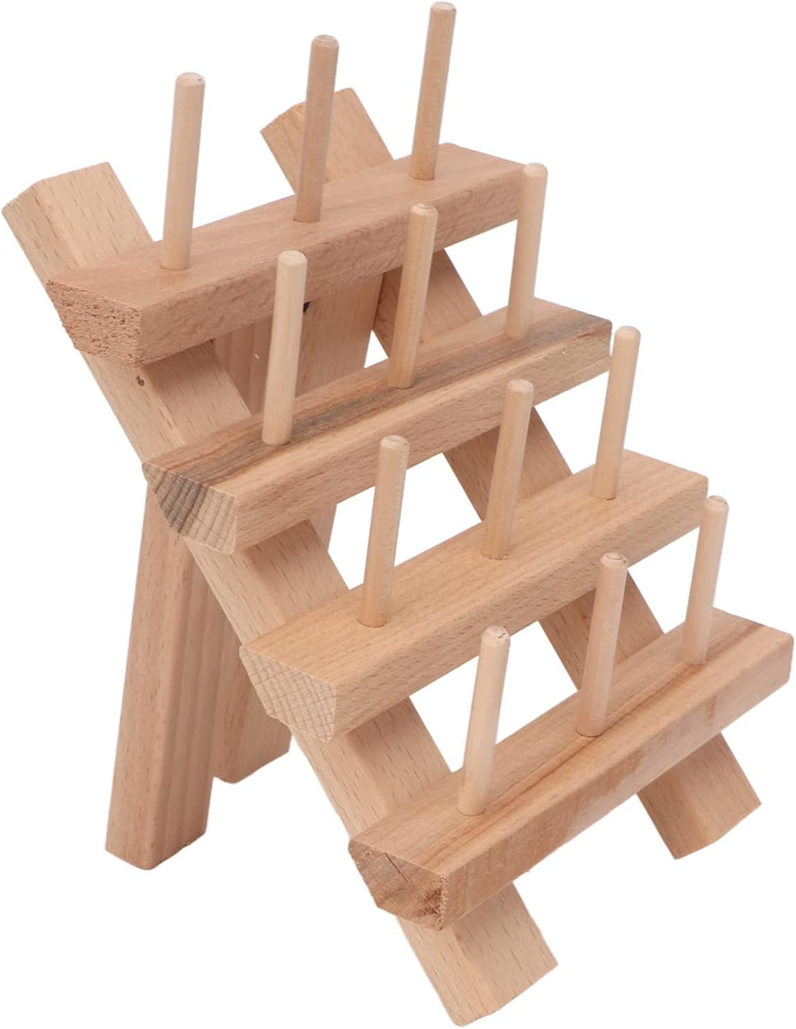 Wooden Thread Spool Holder Rack for 12 Spools, Foldable Bobbin Hanging ...