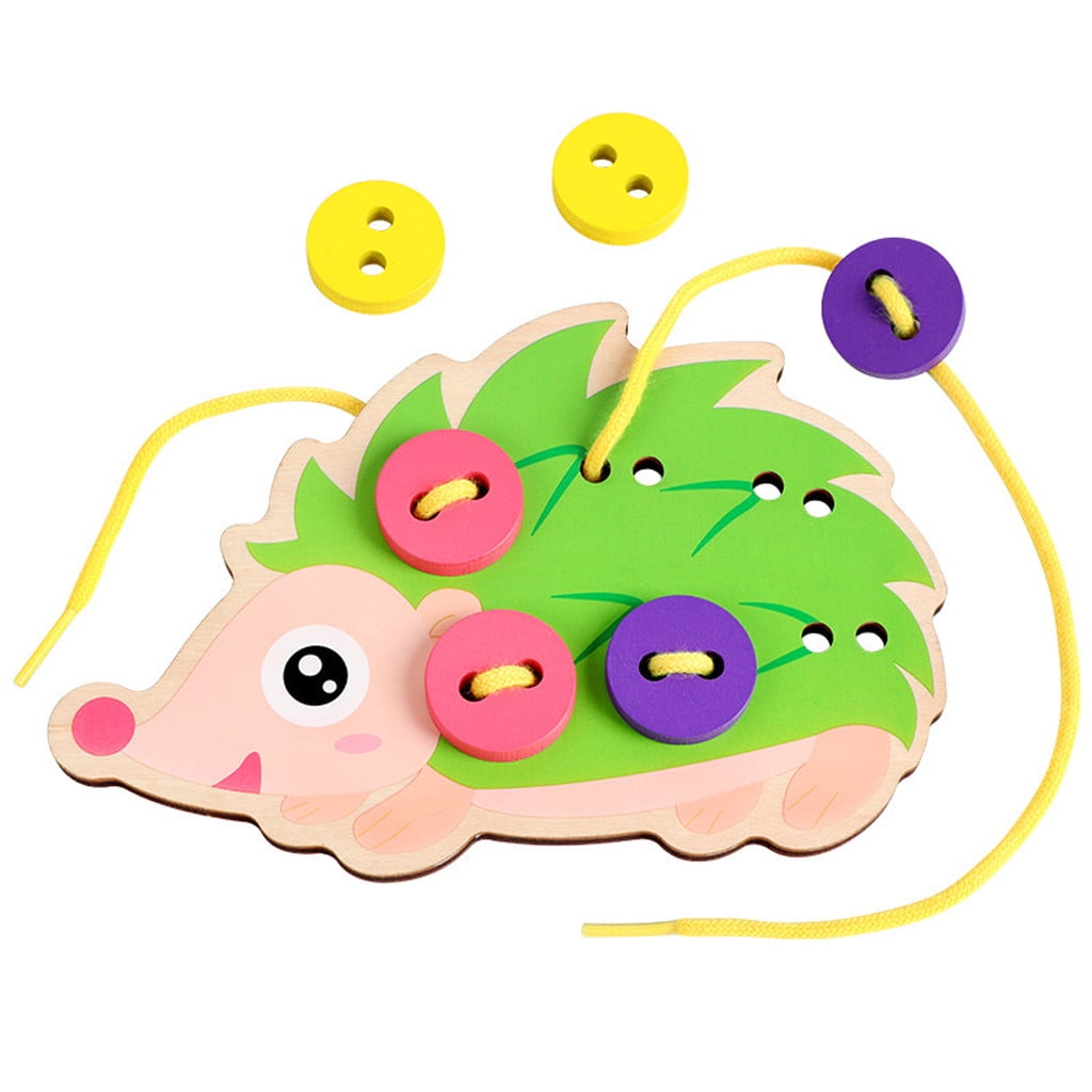 Wooden Threading Button Early Learning Educational Handheld Games For ...