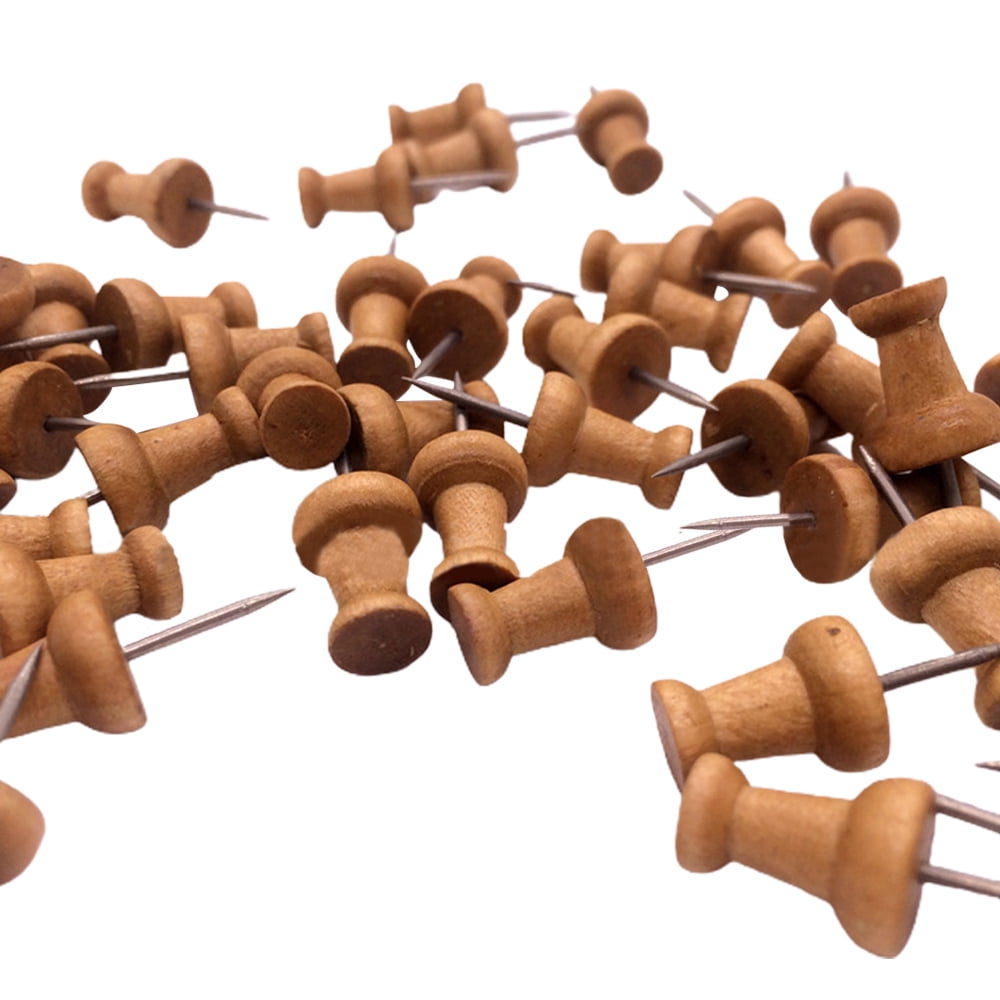 Wooden Thumb Tacks Decor For Cork Boards Map Photos Calendar Home ...