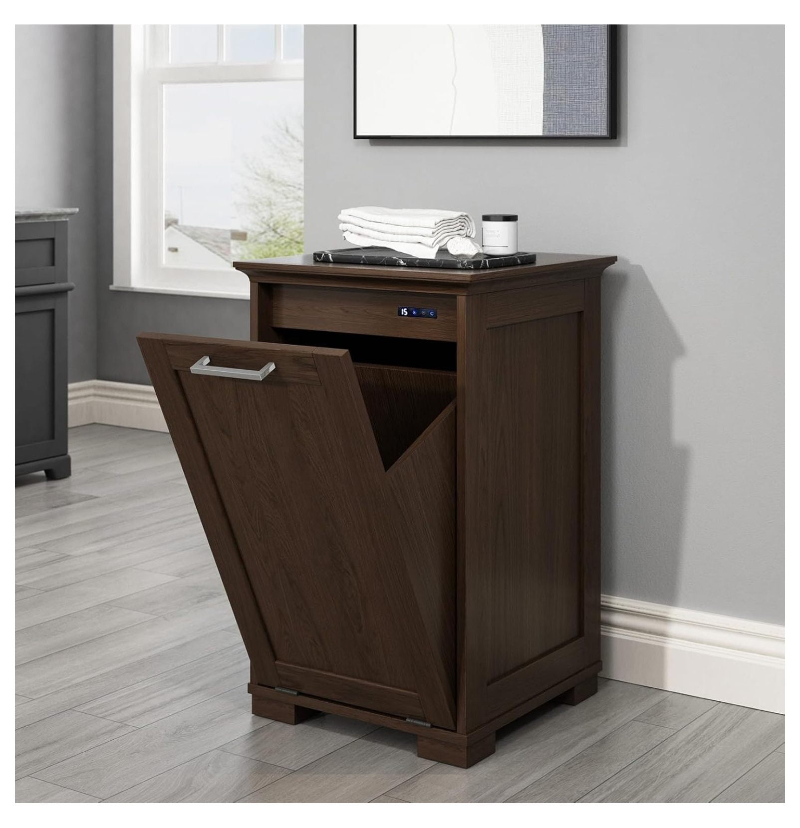 Wooden Tilt Out Trash Cabinet, Wooden Kitchen Garbage Can Free Standing ...