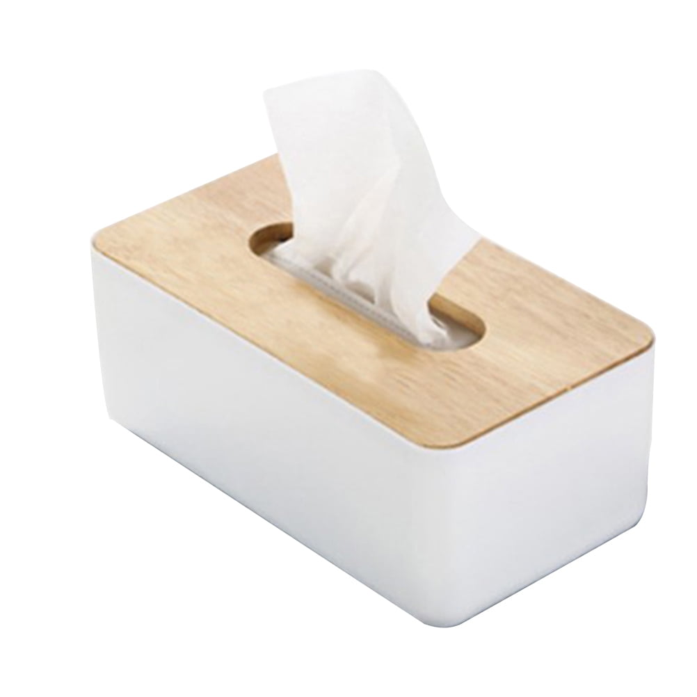 Wooden Tissue Box Rectangular Tissue Paper Cover Holder for Home Office ...