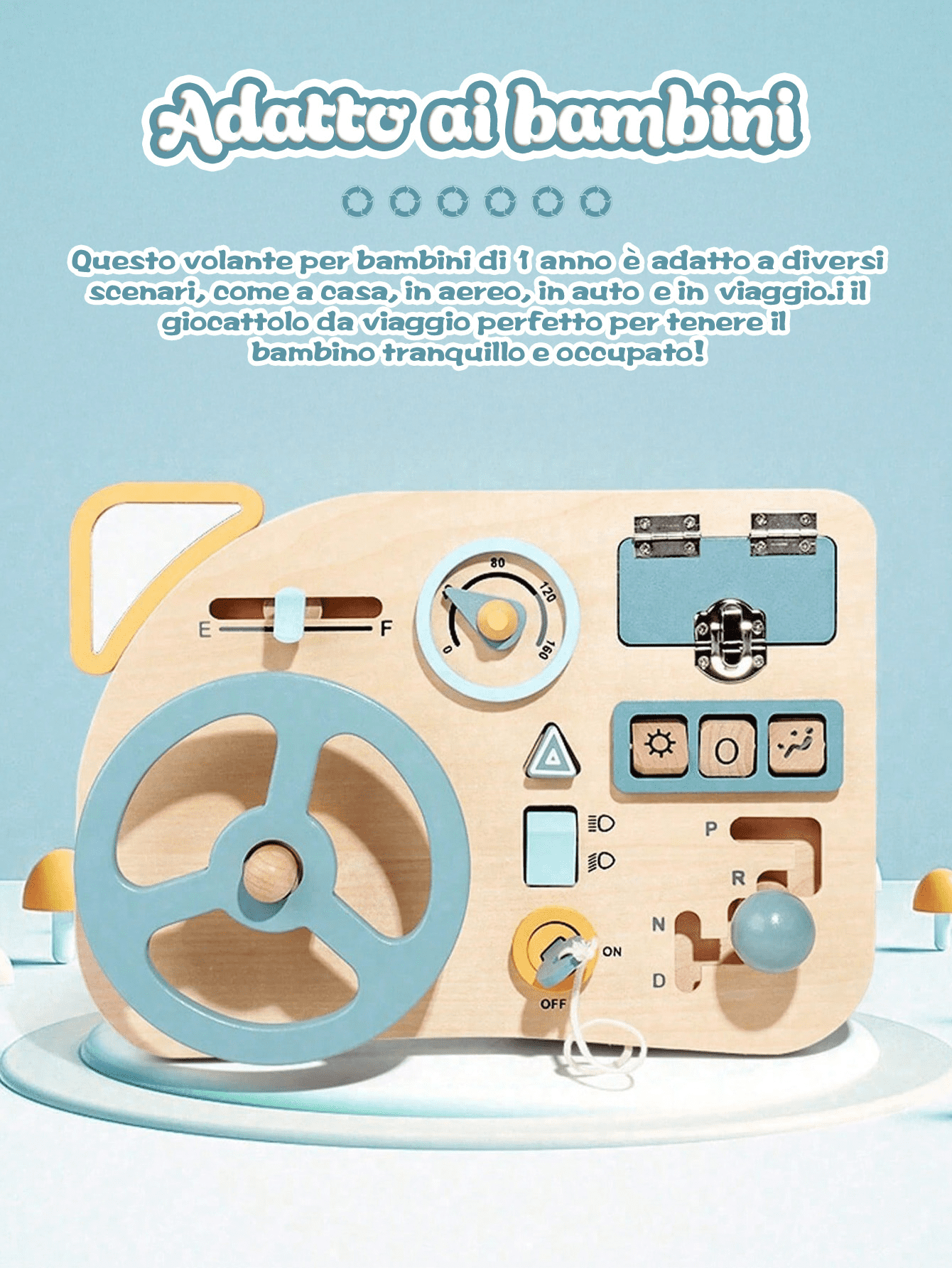 Wooden Toddler Driving Simulator Toy - Portable Montessori Busy Board ...