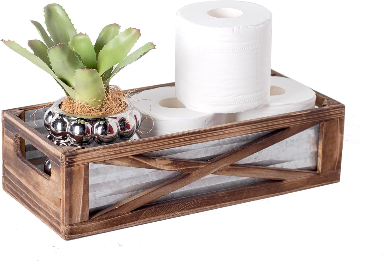 Wooden Toilet Tank Basket, Rustic Bathroom Decor Box, Farmhouse Toilet ...