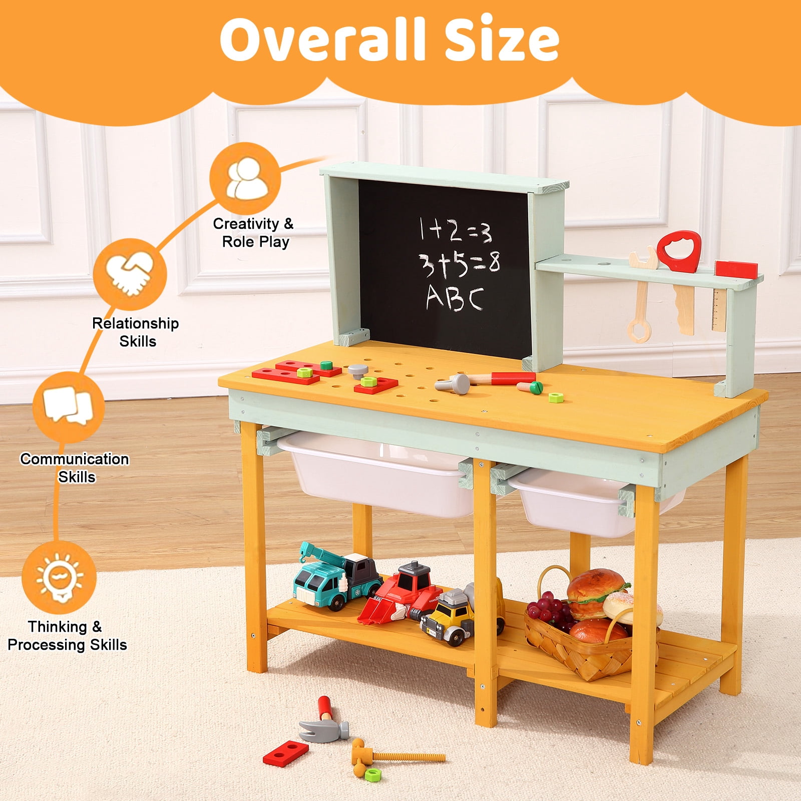 Wooden Tool Bench,Pretend Play Toys for Kids,Toy Play Workbench ...
