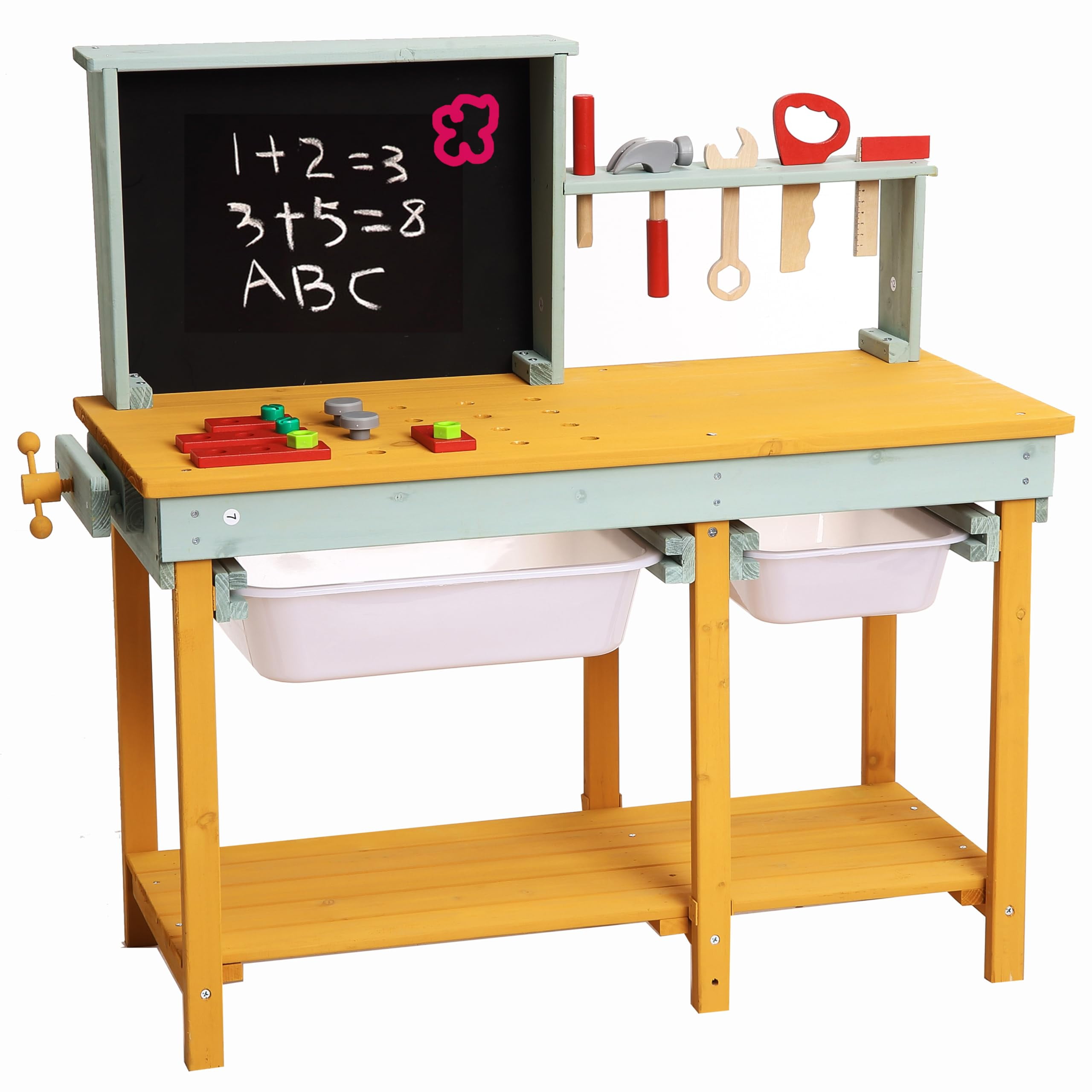 Wooden Tool Bench,Pretend Play Toys Workbench for Kids,Workshop with ...