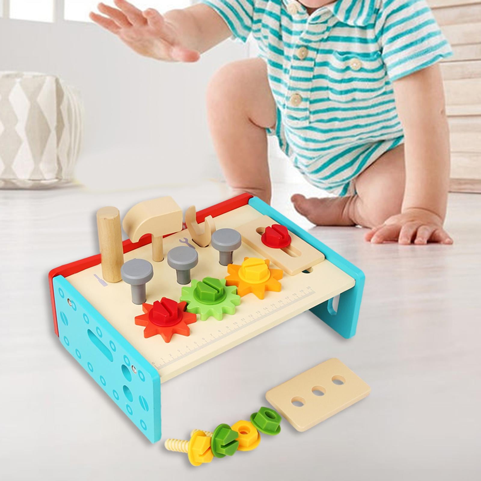 Wooden Tool Workbench Set Mini Wooden Work Bench for Kids Gift Boys ...