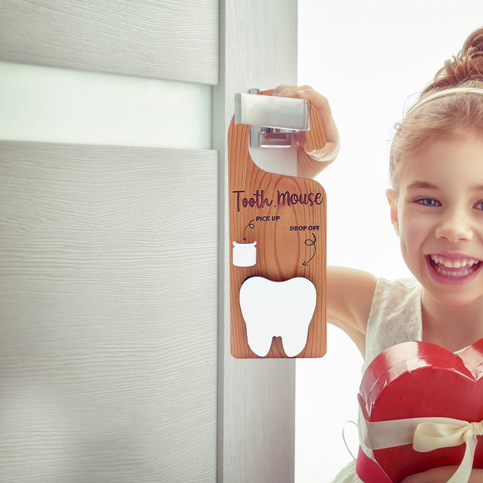 Wooden Tooth Mouse Door Hanger Plaque - Children's Lost Teeth Gift ...