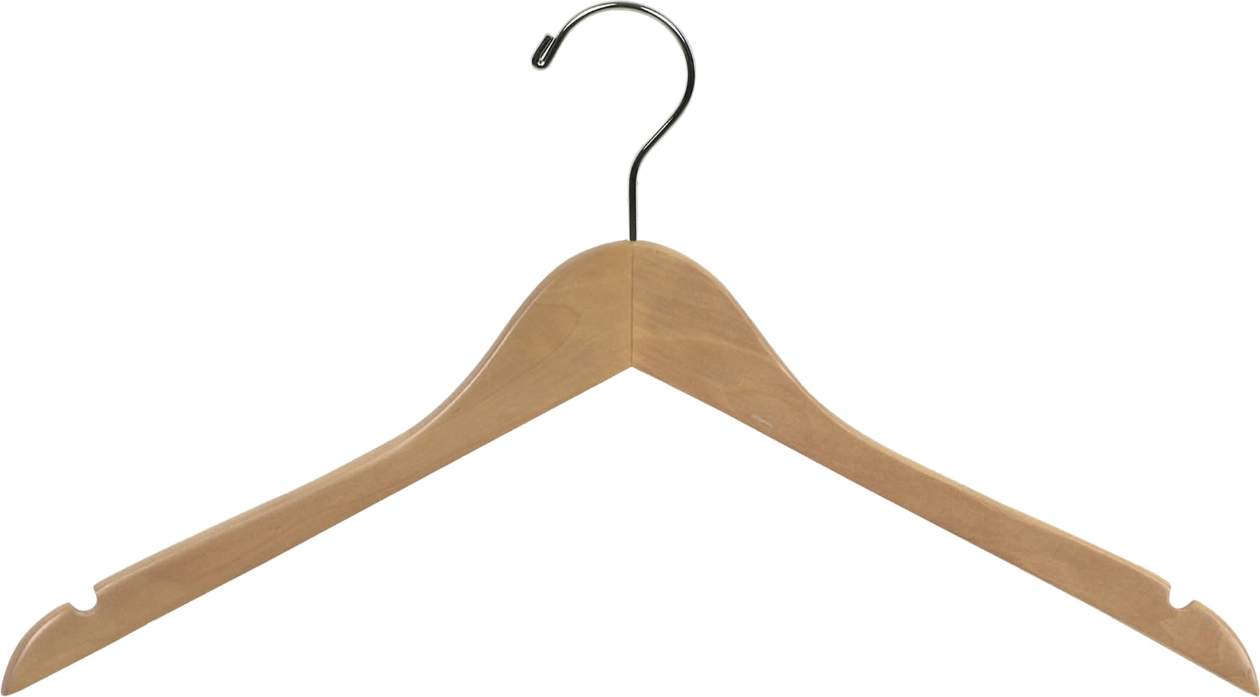 The Great American Hanger Company Wood Top Hangers with Notches Box of ...