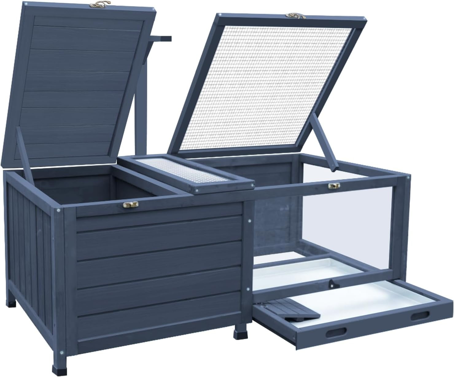 Wooden Tortoise Habitat, Extra Large Indoor Outdoor Reptile Cage with ...