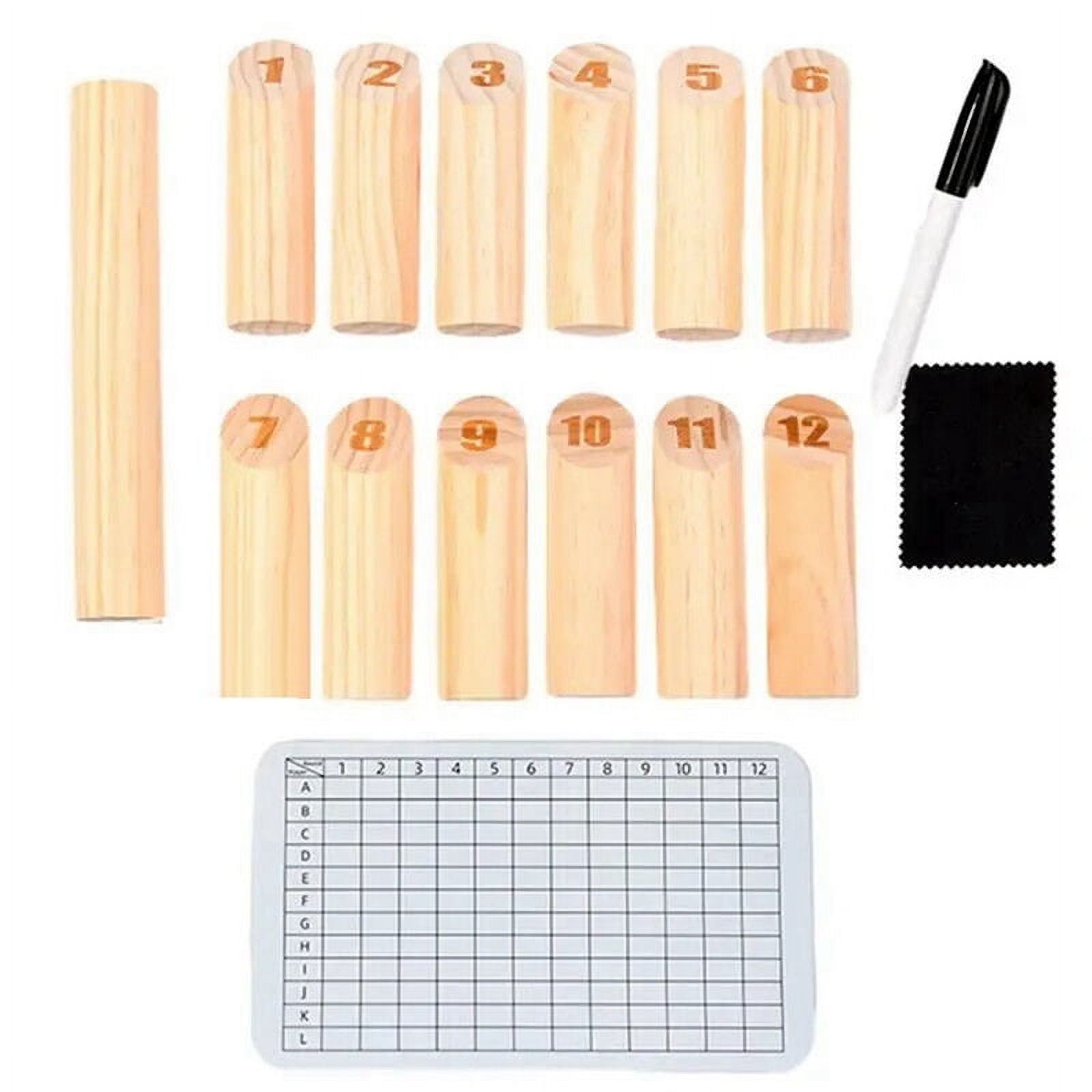 Wooden Tossing Game Hardwood Throwing Bowling Game Numbered Block Toss ...