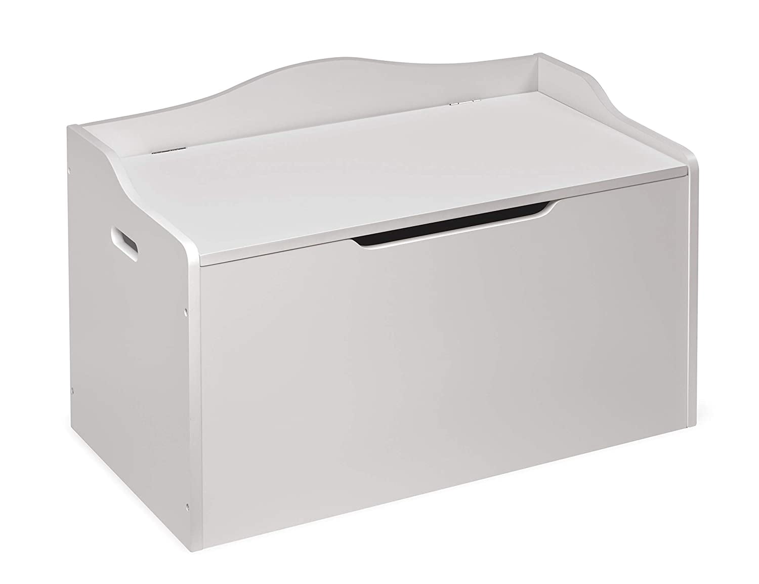 Wooden Toy Box Storage Bench Seat with Safety Hinge - White - Walmart.com