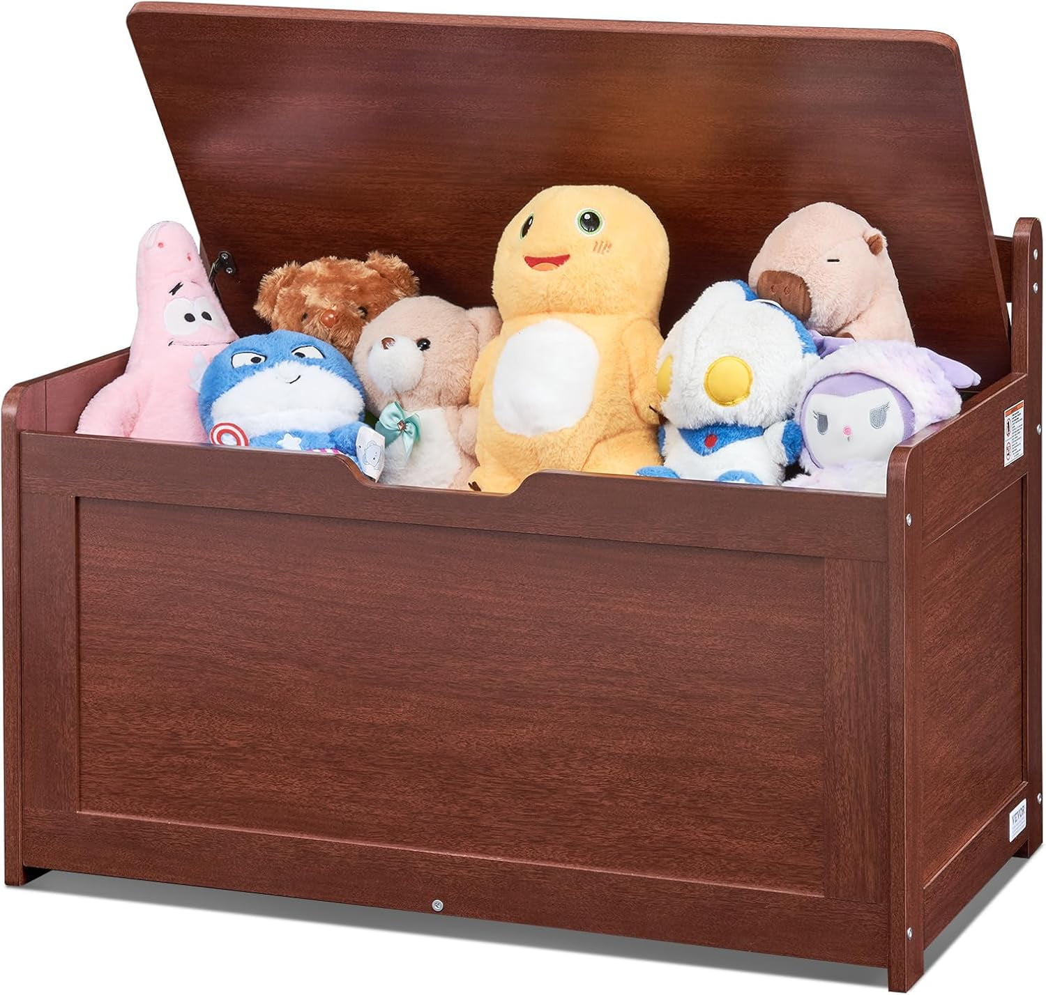 Wooden Toy Chest for Kids, Toddler Toy Storage Box with Flip-Top Lid ...