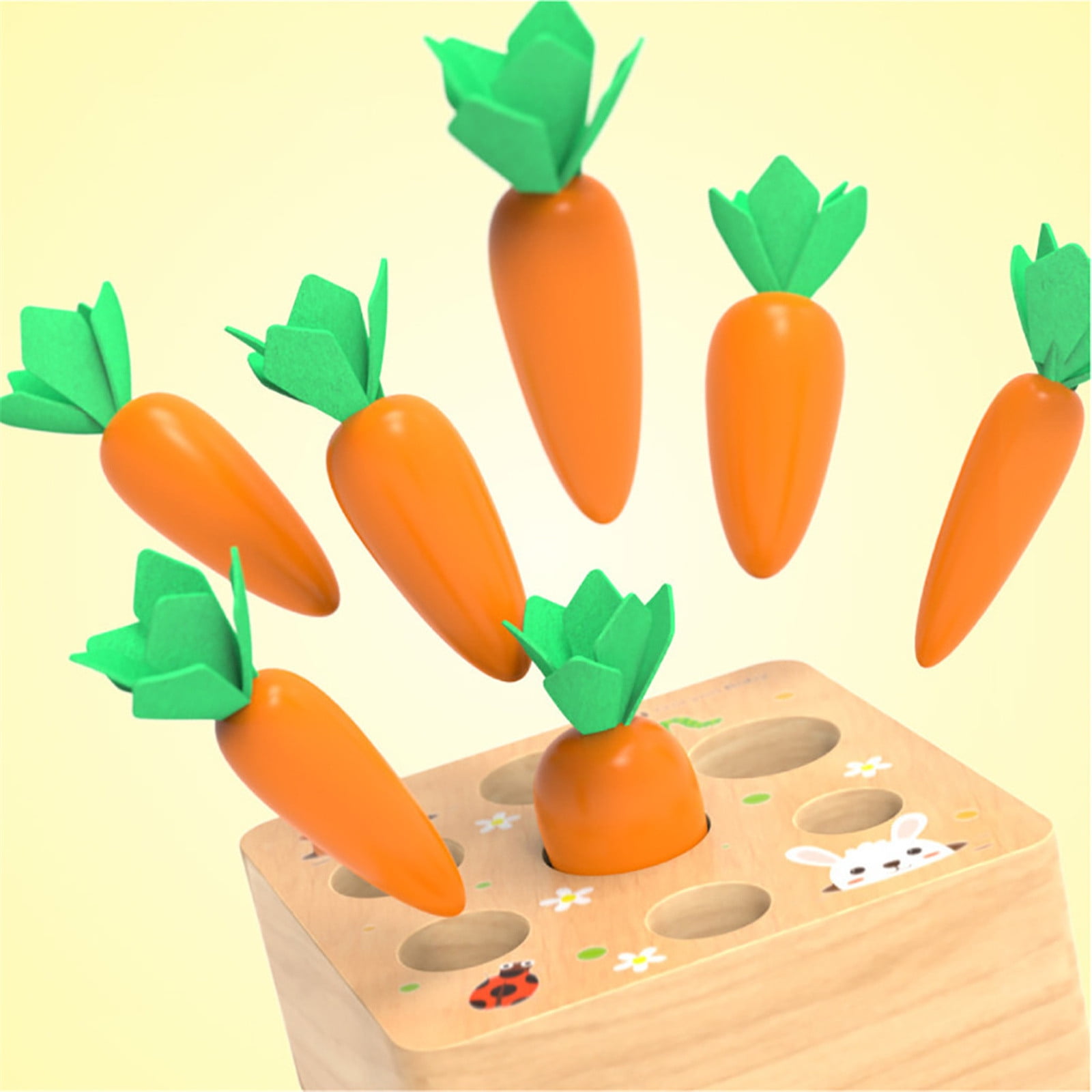 Wooden Toys for 1 2 3 Year Old Baby Boys and Girls, Baby Pulling Carrot ...