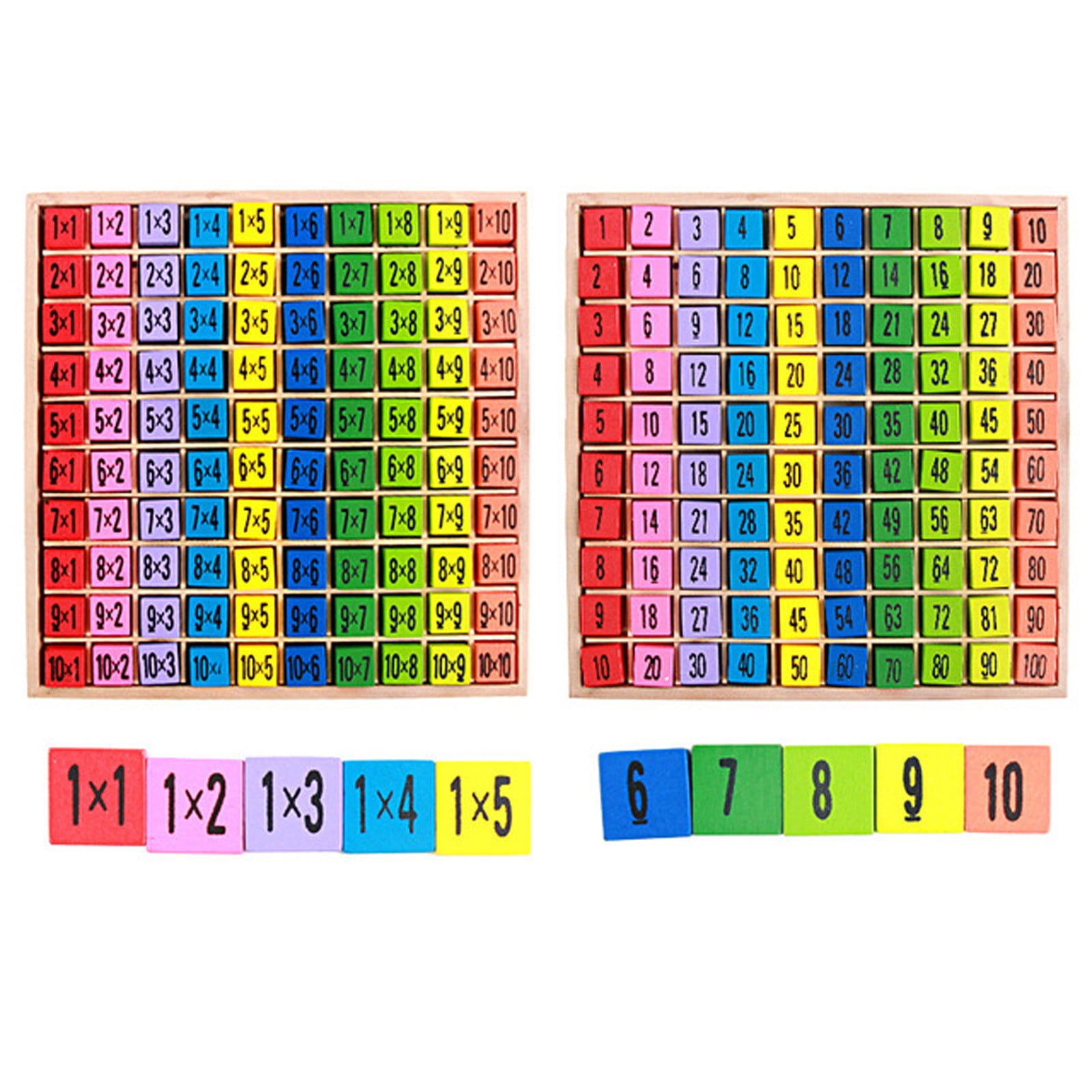 Wooden Toys Hundred Board Montessori Math 10x10 Times Table Tray with ...