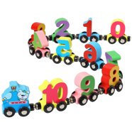 ABC Wooden Building Blocks for Kids - 30 Colorful Pieces in Pull Wagon ...