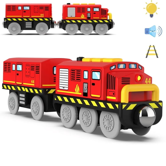 Battery Operated Wooden Train Sets for Kids with Track Accessories