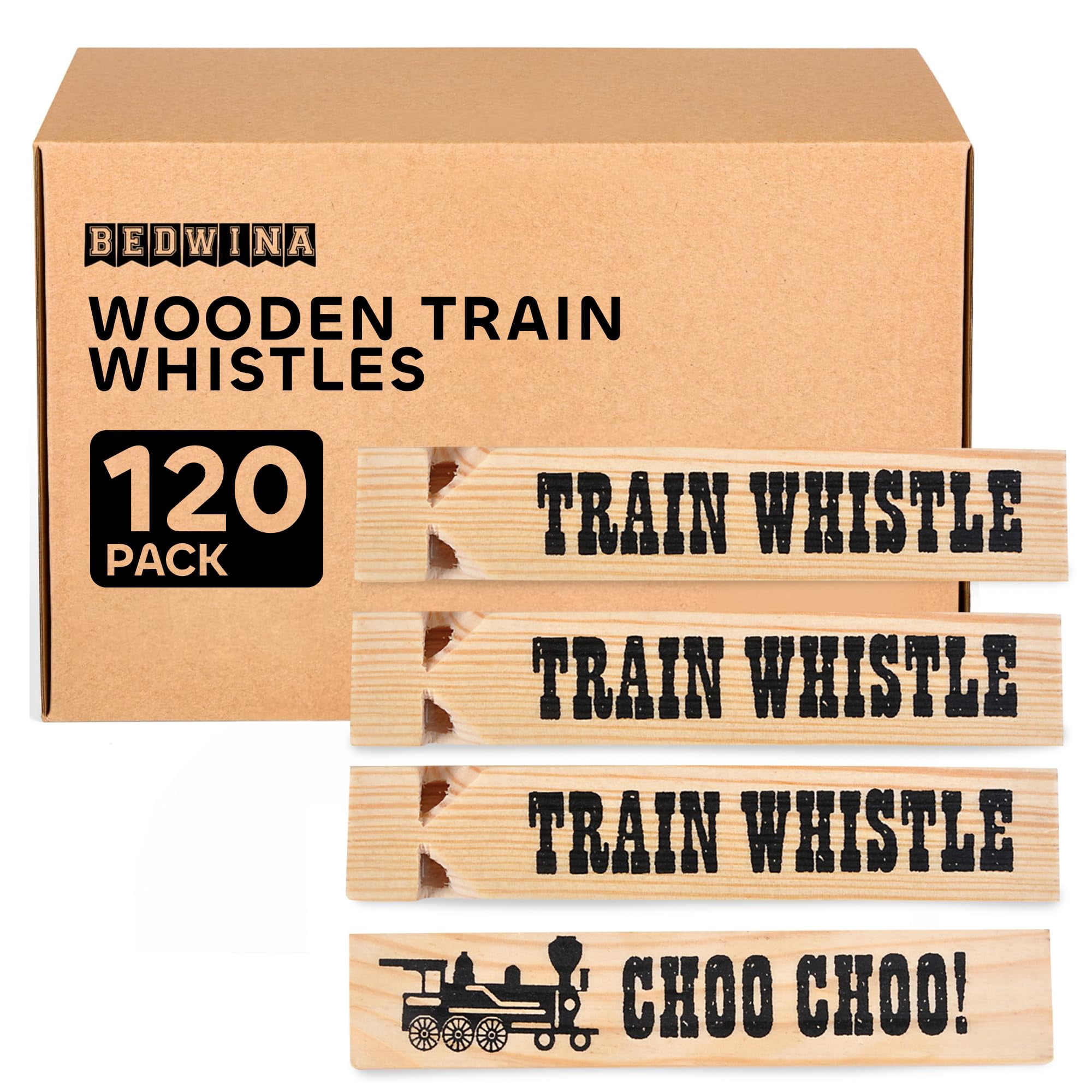 Wooden Train Whistles (Pack of 120) - Wood Train Whistle for Kids ...