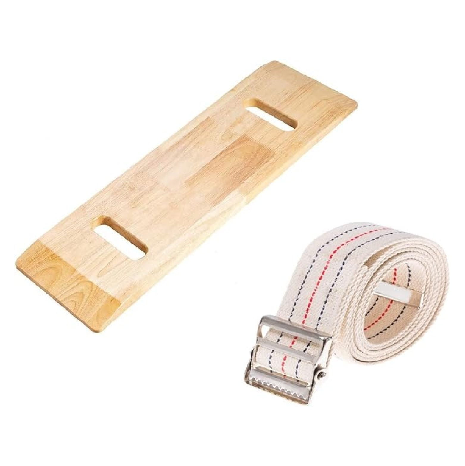 Wooden Transfer Board and Gait Belt Kit, 24 Inch Slide Board for Patient Senior Handicap ...