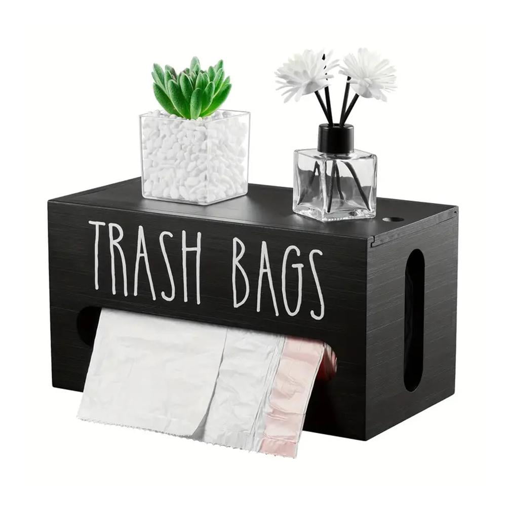 Wooden Trash Bag Dispenser wooden storage box, hanging pull-out tissue ...
