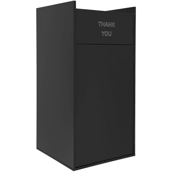 Wooden Trash Can with Tray Top, 40 Gallon Garbage Receptacle Cabinet ...