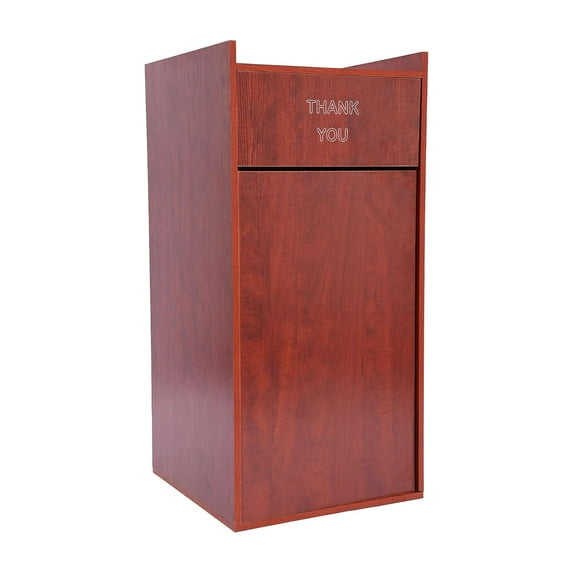 Wooden Trash Can with Tray Top, 40 Gallon Garbage Receptacle Cabinet ...