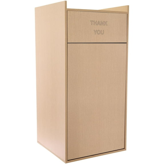 Wooden Trash Can with Tray Top, 40 Gallon Garbage Receptacle Cabinet ...