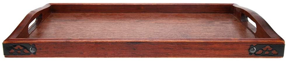 Wooden Tray Coffee Table Tray Ottoman Tray Dark Brown Multi-Purpose ...