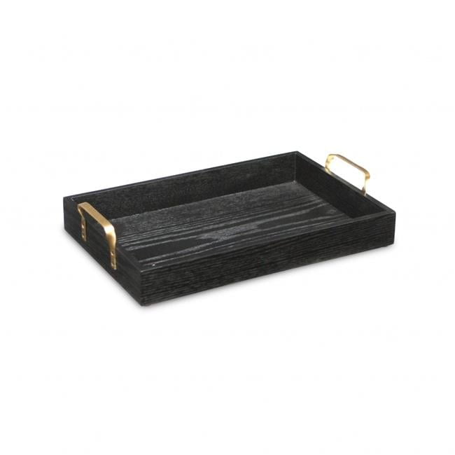 Wooden Tray with Gold Handles, Black - Walmart.com