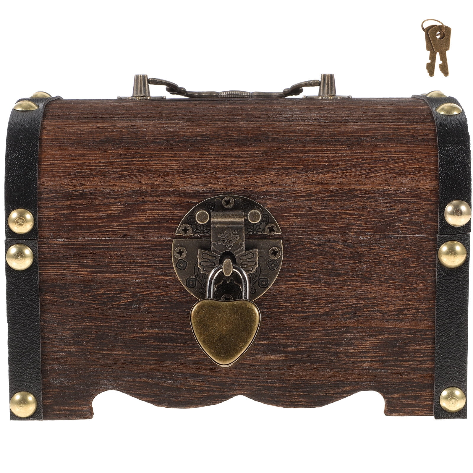 Wooden Treasure Box Creative Wooden Piggy Bank Safe Handmade Wood ...