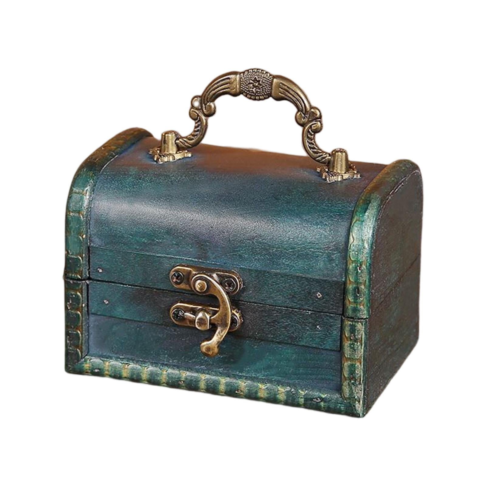 Wooden Treasure Chest, Handmade, Decorative Piggy Bank ,Portable Retro ...